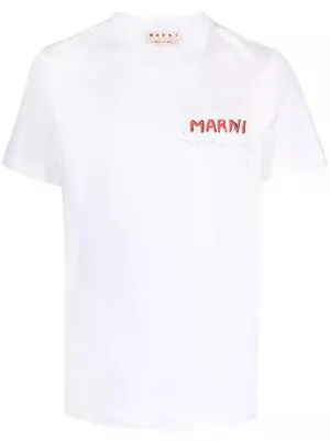 Marni Logo-patch Cotton T-shirt - White
