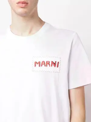 Marni Logo-patch Cotton T-shirt - White
