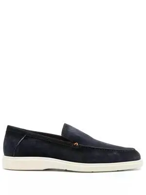 Santoni Almond-toe Suede Loafers