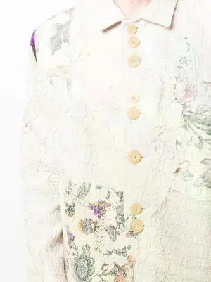 By Walid Embroidered-patchwork Cotton Shirt Jacket