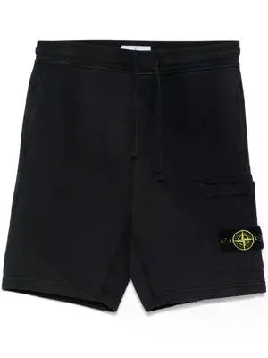 Stone Island Logo Patch Cargo Shorts - Blue