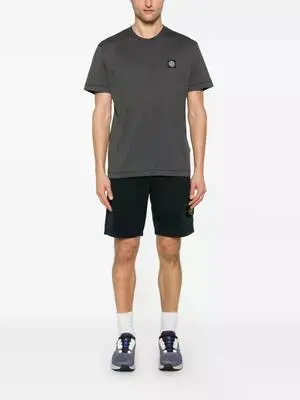 Stone Island Logo Patch Cargo Shorts - Blue