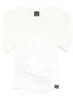 Pinko Ruched-detailing T-shirt - Neutrals