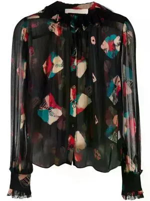 Ulla Johnson Abstract-print Sheer Blouse