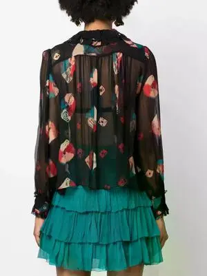 Ulla Johnson Abstract-print Sheer Blouse