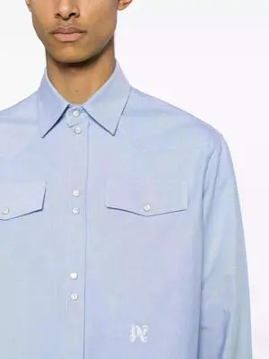 Palm Angels Monogram-embroidered Cotton Shirt