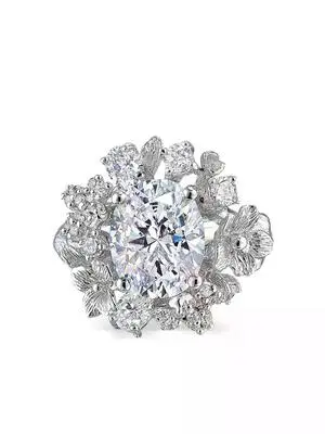 ANABELA CHAN 18kt White Gold Posy Diamond Ring - Silver
