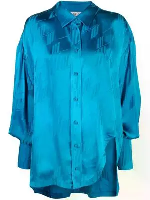 Attico Logo-jacquard Asymmetric Shirt - Blue