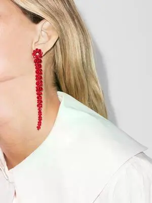 Simone Rocha Drip Crystal Drop Earrings - Red