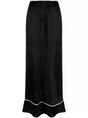 Off-White Piped-trim Pyjama Trousers - Black