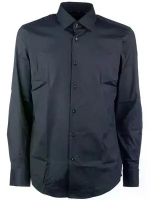 Hugo Slim-cut Twill Shirt - Black