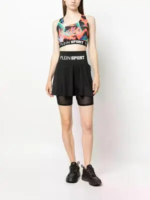 PLEIN SPORT Botanical-print Jogging Bra