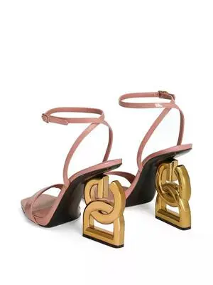 Dolce & Gabbana Keira Patent Leather Sandals With Dg Logo Heel