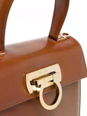 FERRAGAMO Gancini Buckle Tote Bag - Brown