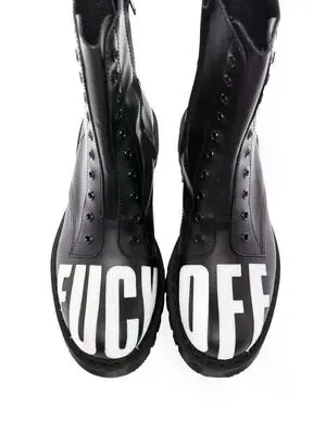VTMNTS Slogan-print Army Boots