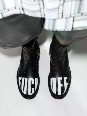 VTMNTS Slogan-print Army Boots