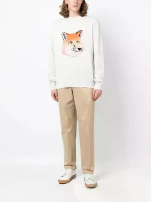 Maison Kitsuné Fox Round-neck Cotton Jumper