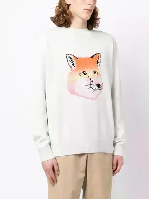 Maison Kitsuné Fox Round-neck Cotton Jumper