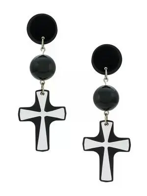 AMIR SLAMA Cross Earrings - Black