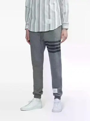 Thom Browne Striped Cotton Track Pants - Grey