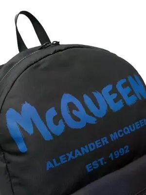 Alexander McQueen Logo Print Backpack - Black