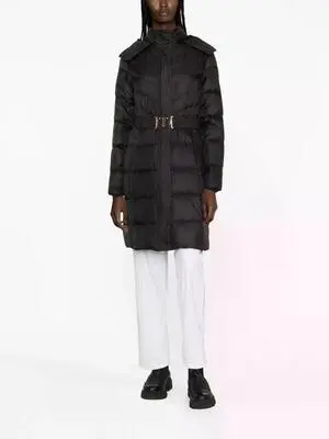 TWINSET Hooded Belted Puffer Coat
