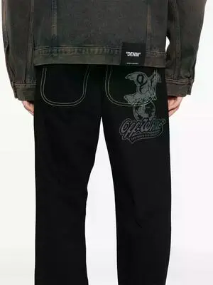 Off-White Logo-printed Straight-leg Jeans