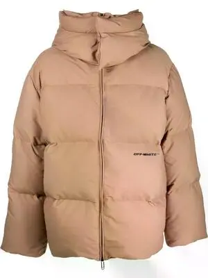 Off-White Race Canvas Down Padded Jacket - Brown