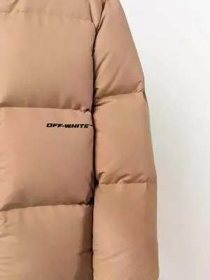 Off-White Race Canvas Down Padded Jacket - Brown