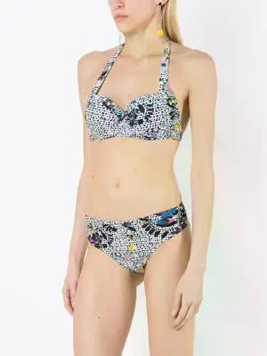 AMIR SLAMA Floral-print Halterneck Bikini