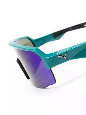 PUMA EYEWEAR Logo-plaque Oversized Sunglasses