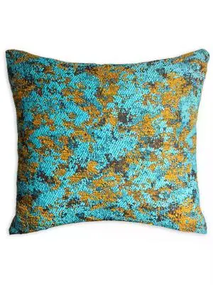 THE HOUSE OF LYRIA Asinara Cable-knit Cotton Cushion - Blue