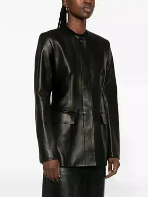 TOTEME Collarless Leather Jacket