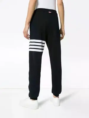 Thom Browne Classic Cotton Sweatpants With Signature Striping - Blue