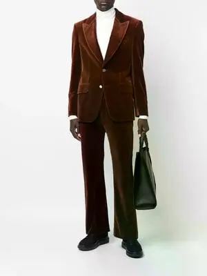 Palm Angels Single-breasted Velvet Blazer