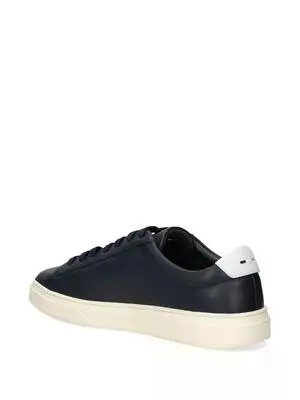 BOSS Lace-up Trainers In Polished Leather - Blue