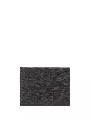 FERRAGAMO Gancini-plaque Leather Wallet - Black