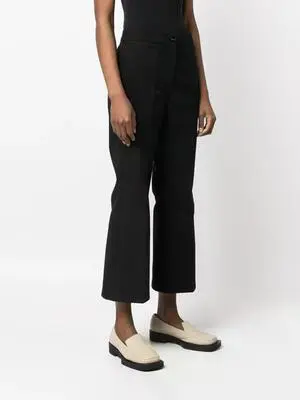 JIL SANDER Pressed-crease Flared Cropped Trousers