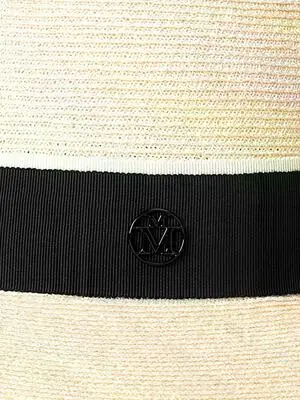 MAISON MICHEL Blanche Straw Hat With Logo Detail