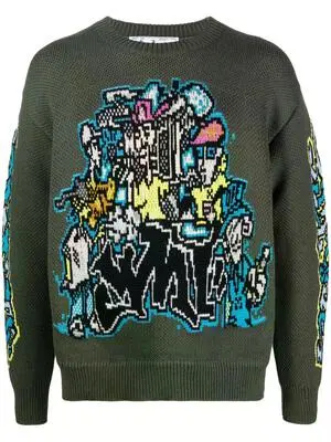 Off-white Round Neck Sweaters For Men