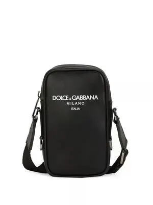 Dolce & Gabbana Logo-print Leather Shoulder Bag - Black
