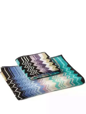 Missoni Giacomo Chevron Print Towels - Blue