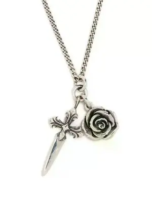 Emanuele Bicocchi Dagger Cross Pendant Necklace - Silver
