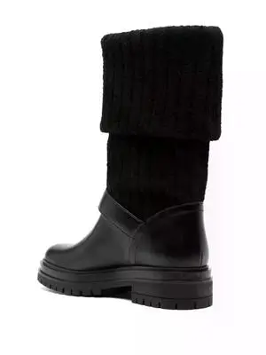 GIANVITO ROSSI Buckle-detail Leather Boots - Black