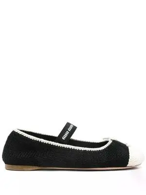 Miu Miu Crochet-knit Ballet Flats