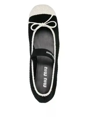 Miu Miu Crochet-knit Ballet Flats