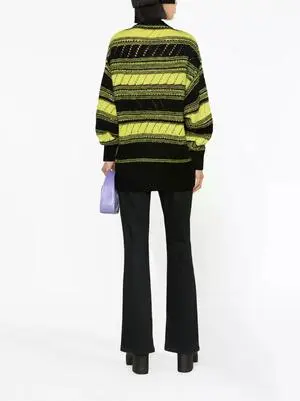 GANNI Stripe-pattern Knitted Cardigan