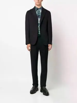 Tagliatore Single-breasted Virgin Wool-blend Blazer - Blue