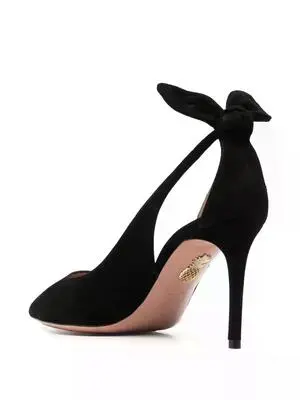 AQUAZZURA Bow Suede Pumps - Black