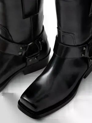Valentino Garavani 40mm Rockstud Biker Boots